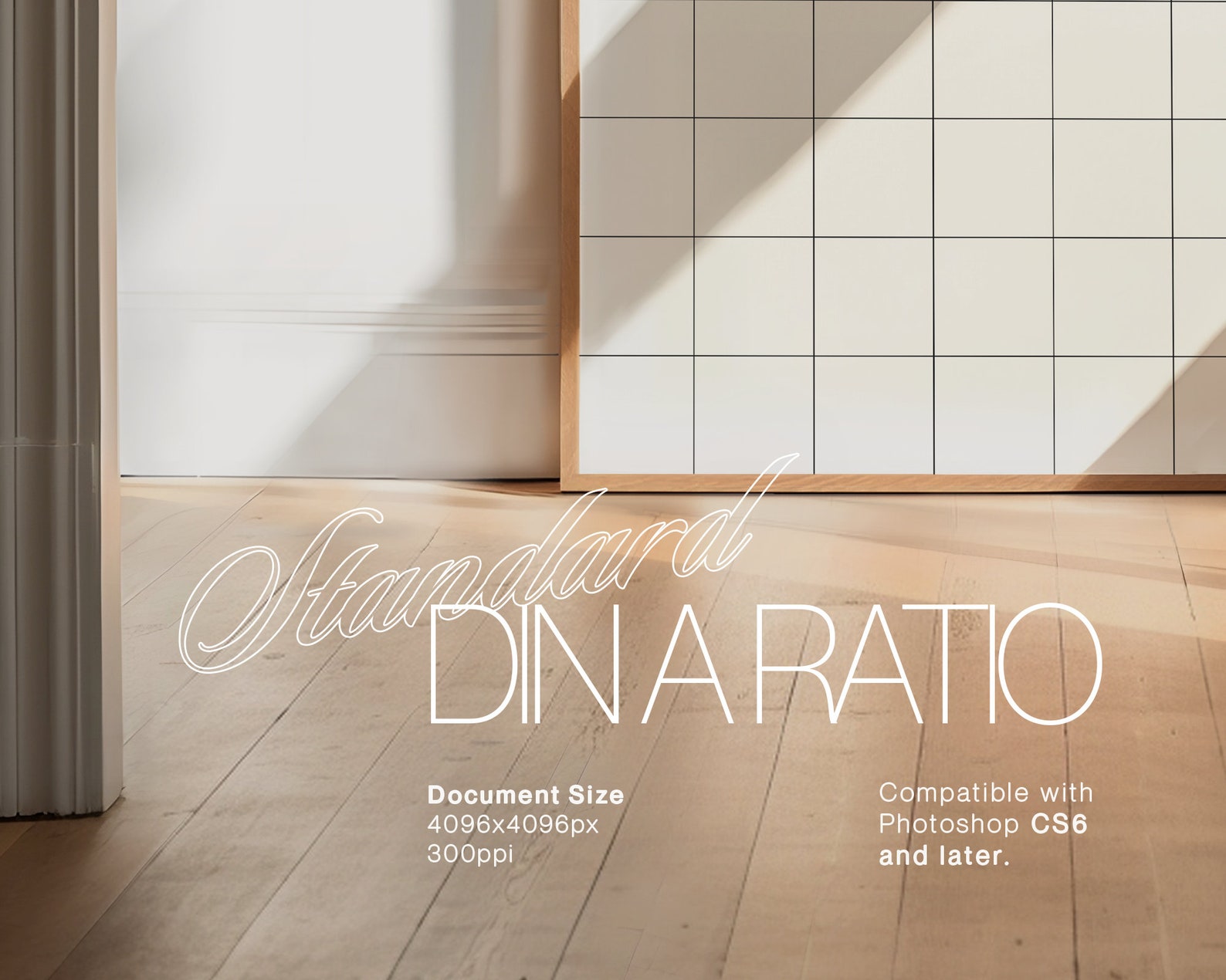 DIN A Horizontal Frame Mockup | Frame Leaning on Wall Template for ...