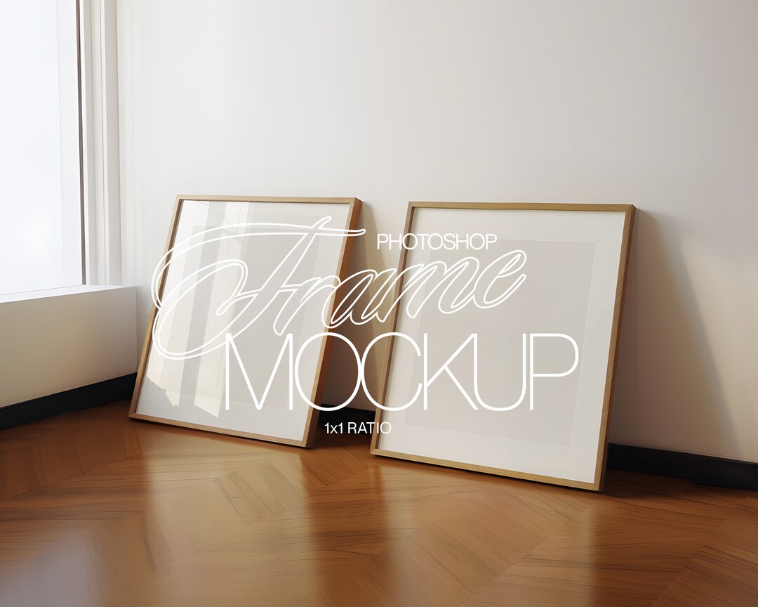 Two 1x1 Frames Photoshop Mockup | Square Frame PSD Template Mockup ...