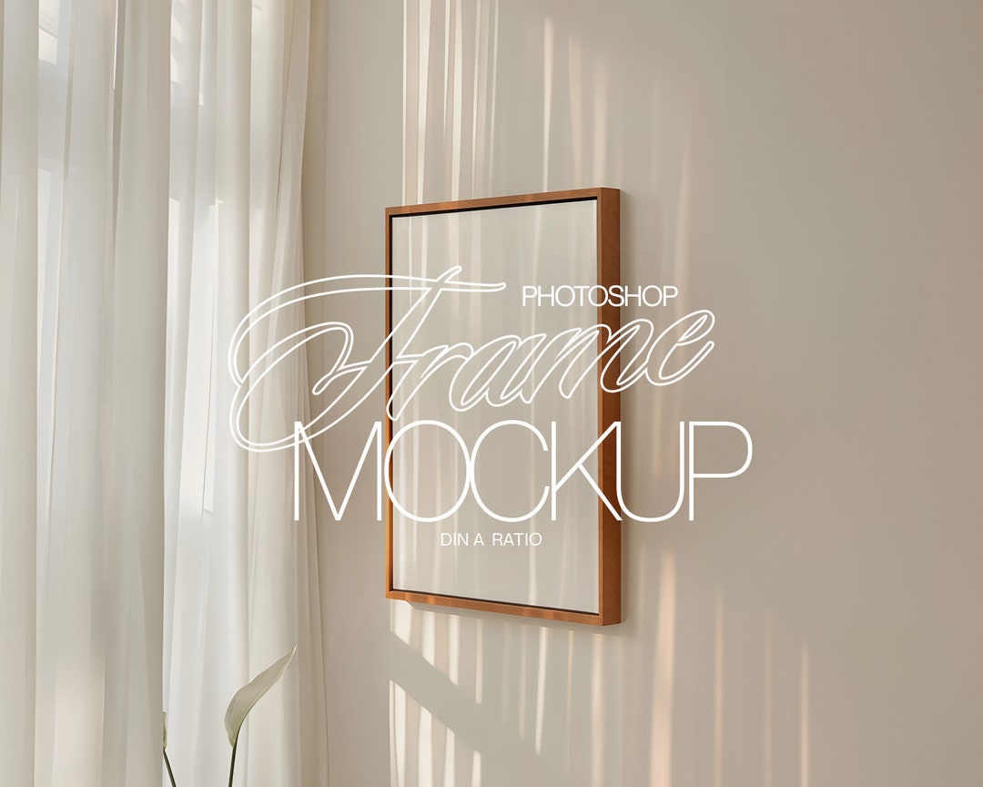 DIN A Wood Frame Photoshop Mockup Template for Wall Art and Prints ...