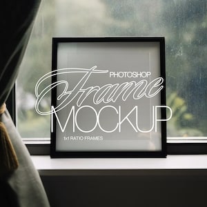 1x1 Frame Mockup Photoshop Template for Art and Print Display | Square ...