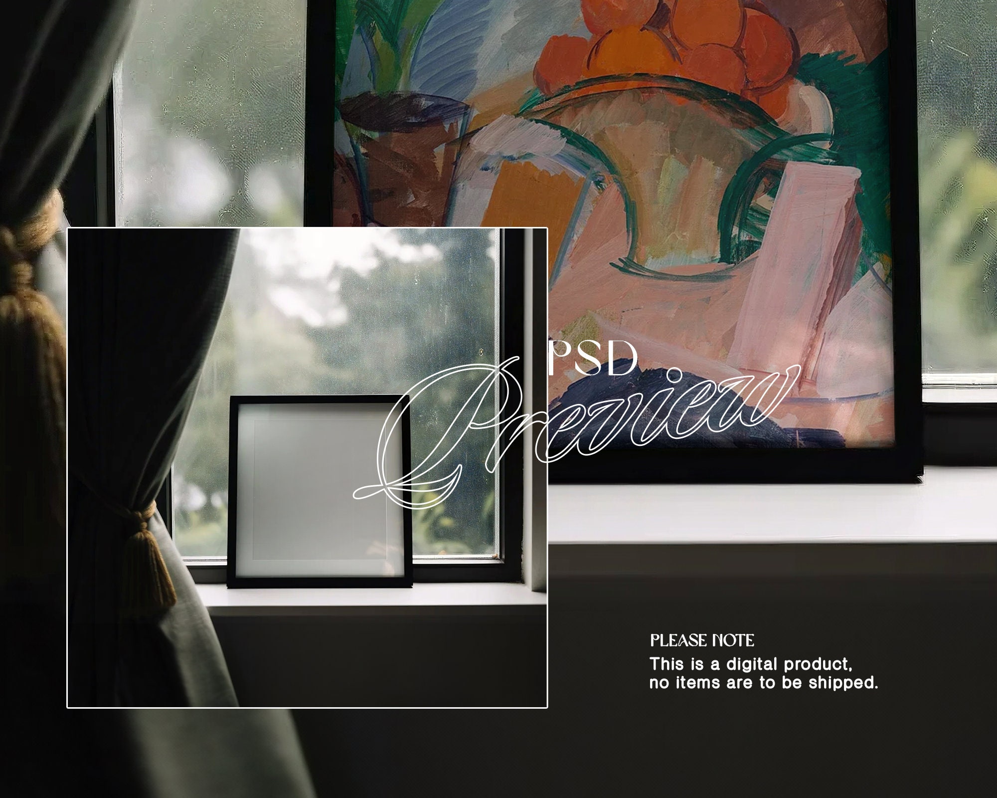 1x1 Frame Mockup Photoshop Template for Art and Print Display | Square ...