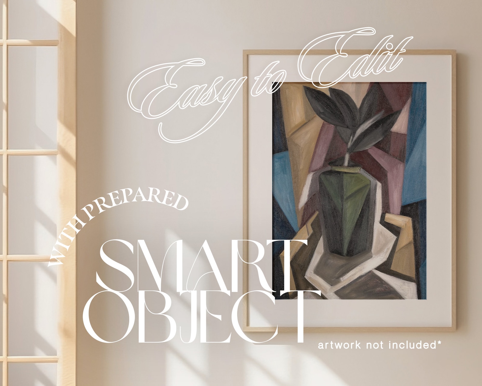 DIN A Light Wood Frame Mockup for Photoshop, Frame Template Digital ...