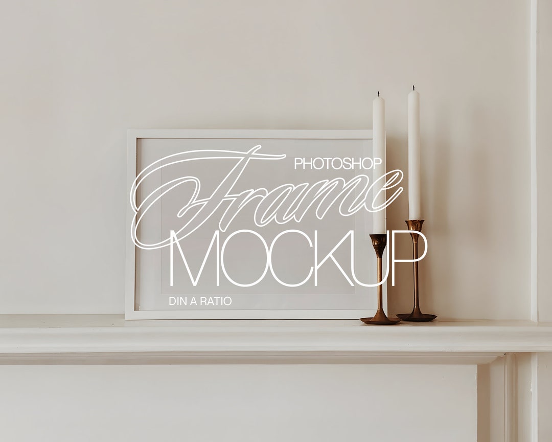DIN A Landscape Art Photoshop Frame Mockup | A4 White Frame PSD ...