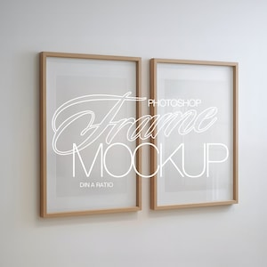 DIN A Set of Two Frame Photoshop Mockup Template Minimal Background ...