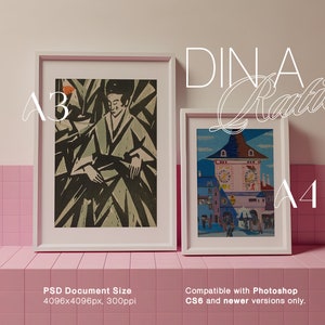 A3 and A4 Frame Mockup Photoshop Template | ISO Vertical Frame PSD ...