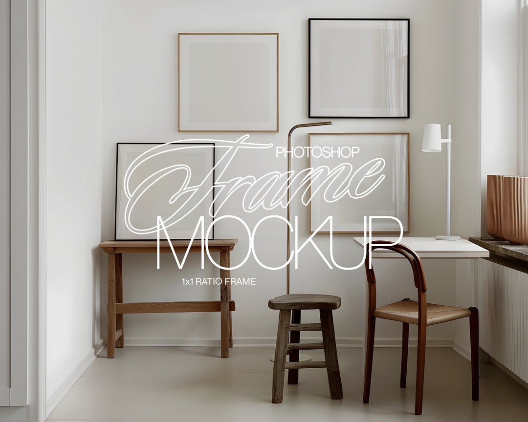 1x1 Frame Mockup Template for Square Artwork and Prints Display ...