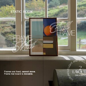 A4 Frame Mockup Photoshop Template for Art and Prints in Windowsill ...
