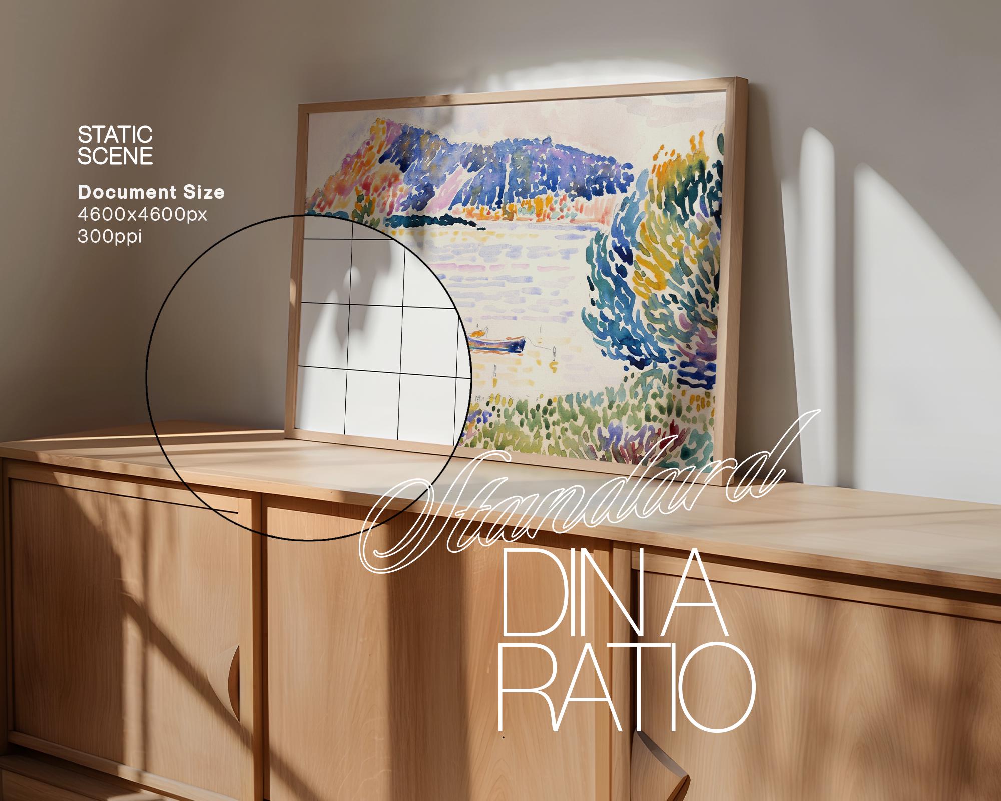 DIN A Landscape Frame Photoshop Mockup Bathed in Sunlight | PSD Frame ...