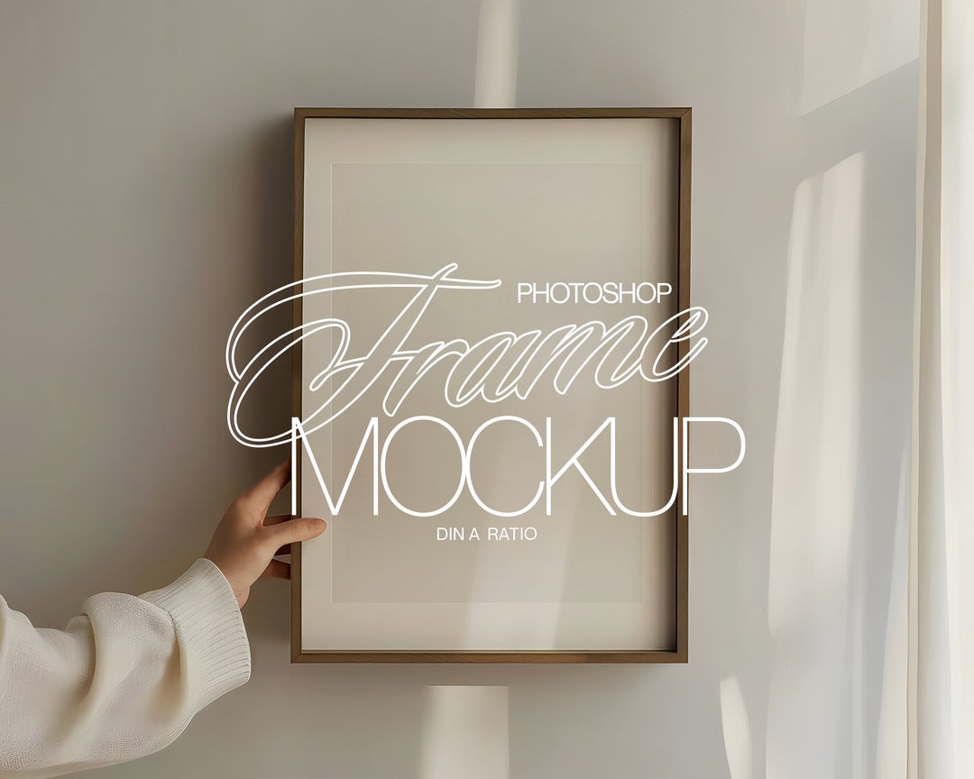 DIN A Photoshop Frame Mockup With Hand Holding Frame | ISO Frame Mockup ...