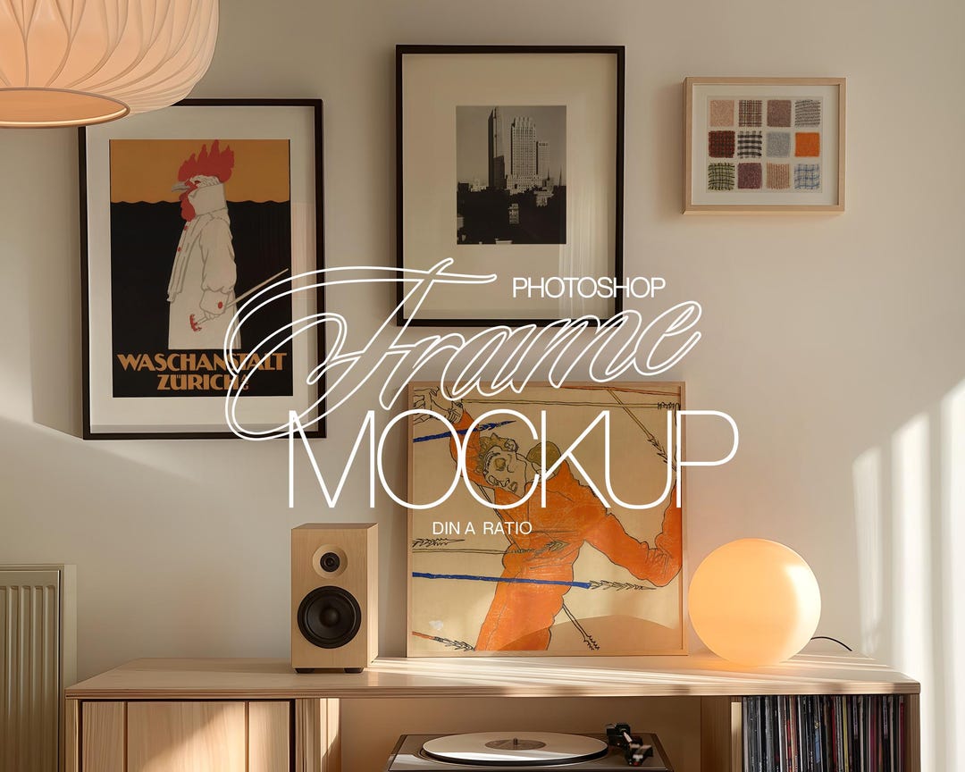Gallery Wall Photoshop Frame Mockup | A2, 16x20, 10x8 and 20x20 Inch ...