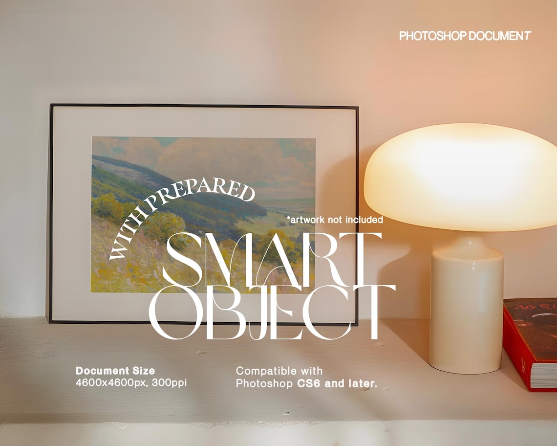 DIN A Horizontal Frame Mockup Photoshop Template | Landscape Poster ...