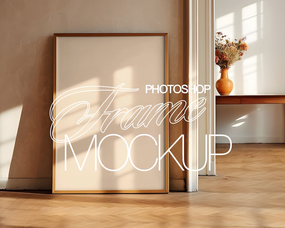DIN A Gold Frame Mockup for Photoshop Metallic Frame PSD - Etsy