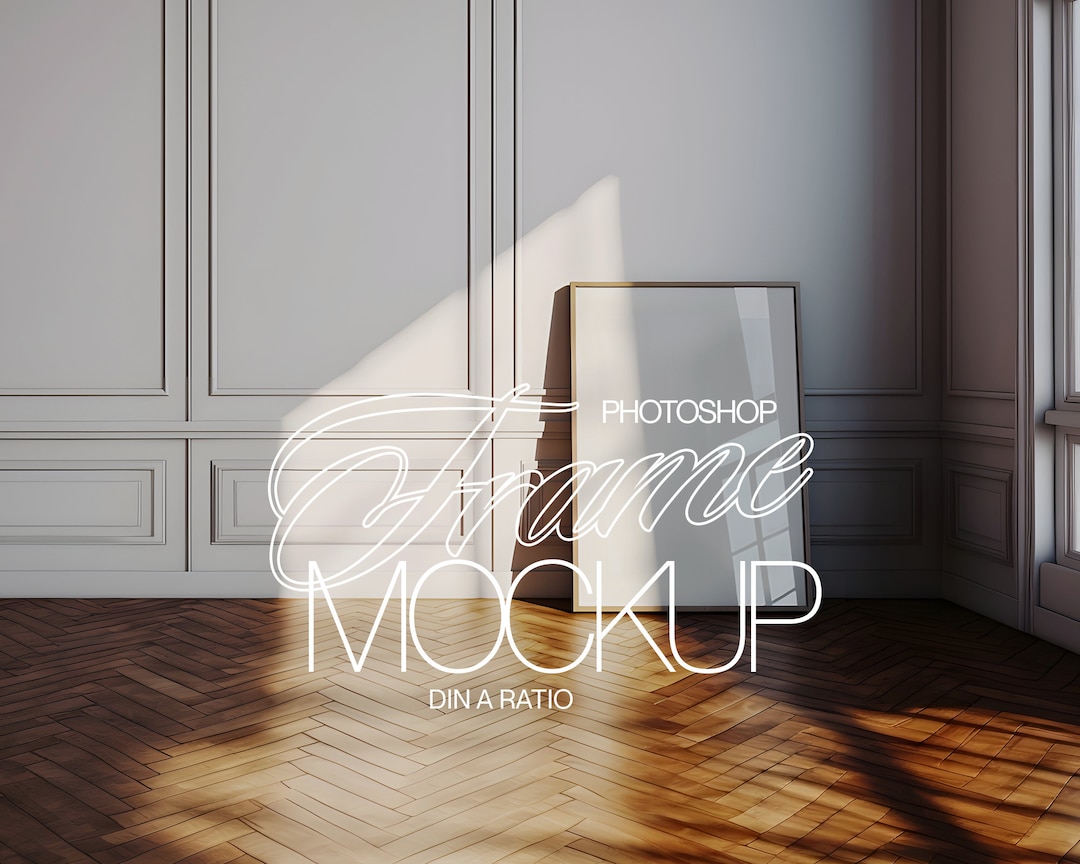 DIN A Leaning Frame Photoshop Mockup With Reflections | ISO A2 Vertical ...