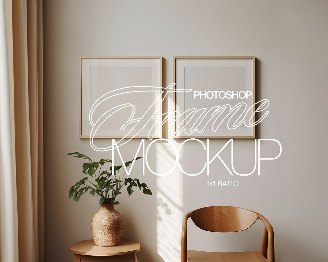Square Frame Mockup Photoshop Template | Two 1x1 Frame PSD Mockup for ...