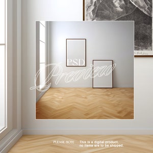 Two A1 Frames Photoshop Mockup Template for Set of Two Art and Prints ...