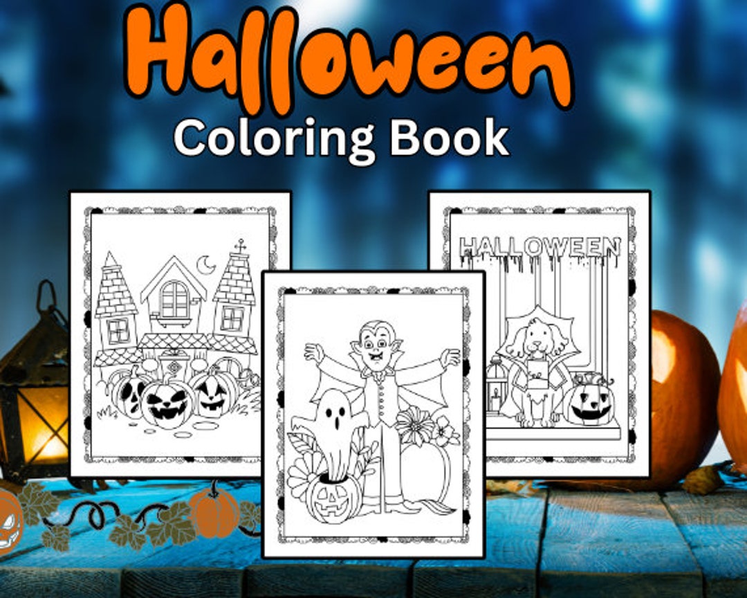 30 Halloween Coloring Pages, Cute Halloween Coloring Book for Kids ...