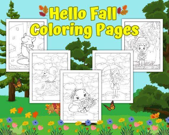 30 Hello Fall Coloring Pages, Instant Printable Download - Etsy