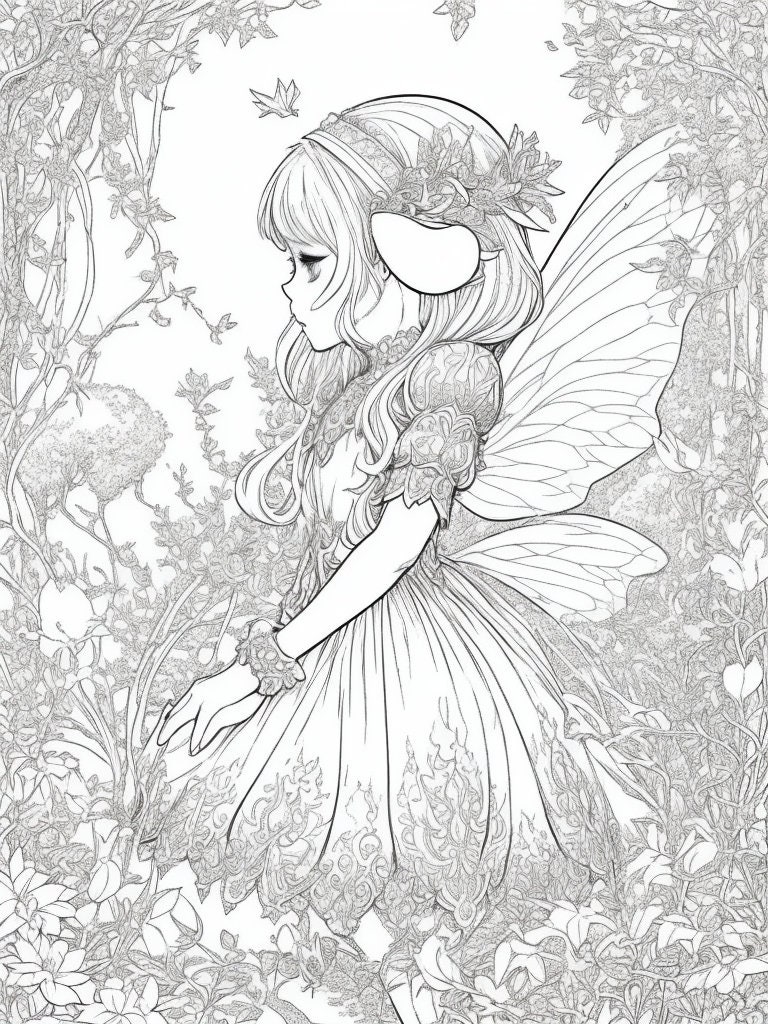 50 Enchanting Forest Fairies Printable Coloring Pages, Instant Download ...