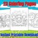 23 Cute Kids Coloring Pages, Instant Download, Print at Home - Etsy