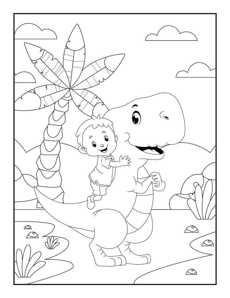 30 Cute Baby Dinosaurs Coloring Pages Instant Printable - Etsy