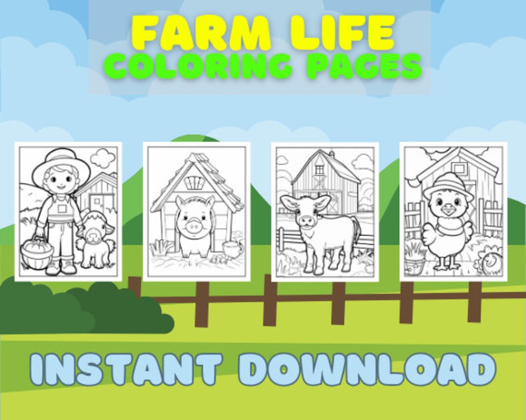 34 Farm Life Coloring Pages, Instant Download - Etsy