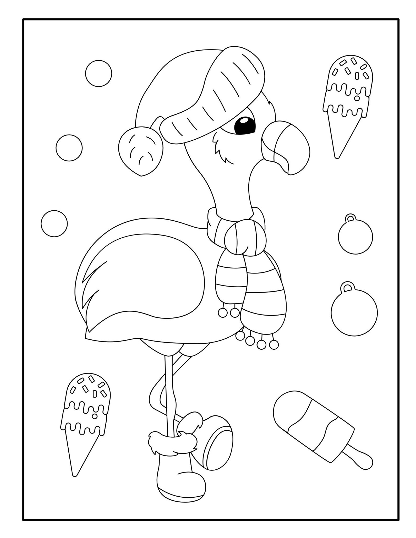 30 Cute Flamingo Coloring Pages for Children and Adults, Instant ...