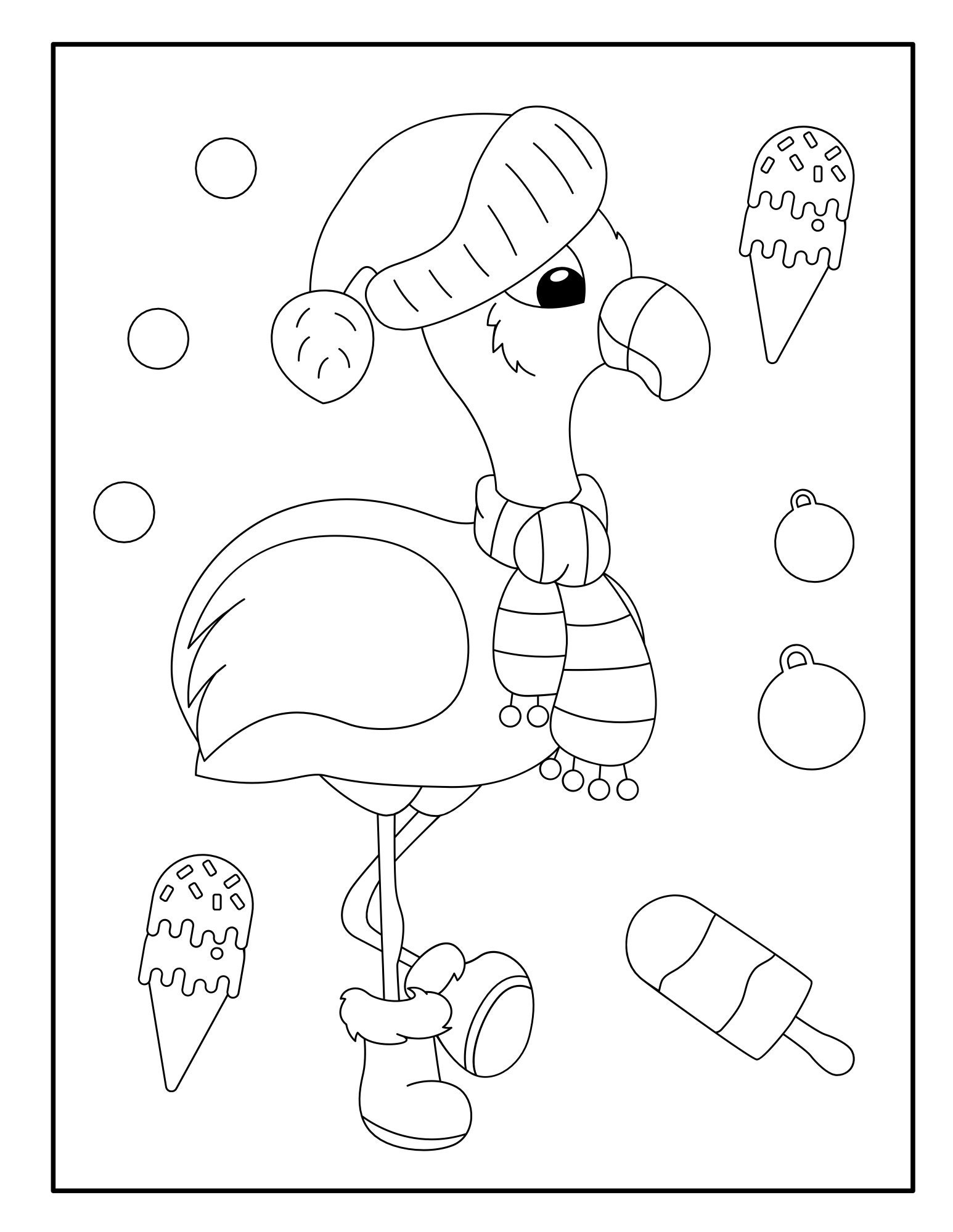 30 Cute Flamingo Coloring Pages for Children and Adults, Instant ...