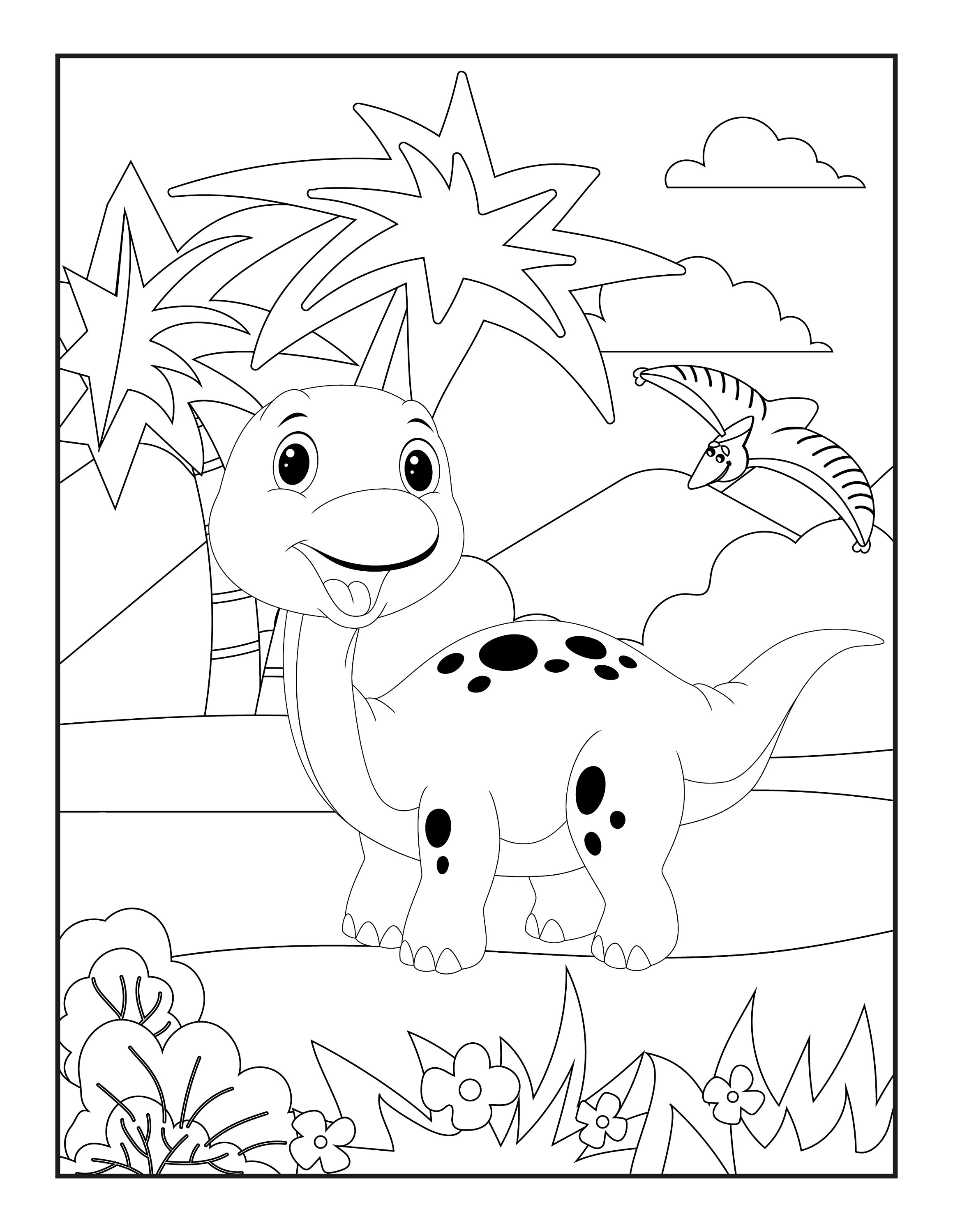 30 Cute Baby Dinosaurs Coloring Pages, Instant Printable Download - Etsy