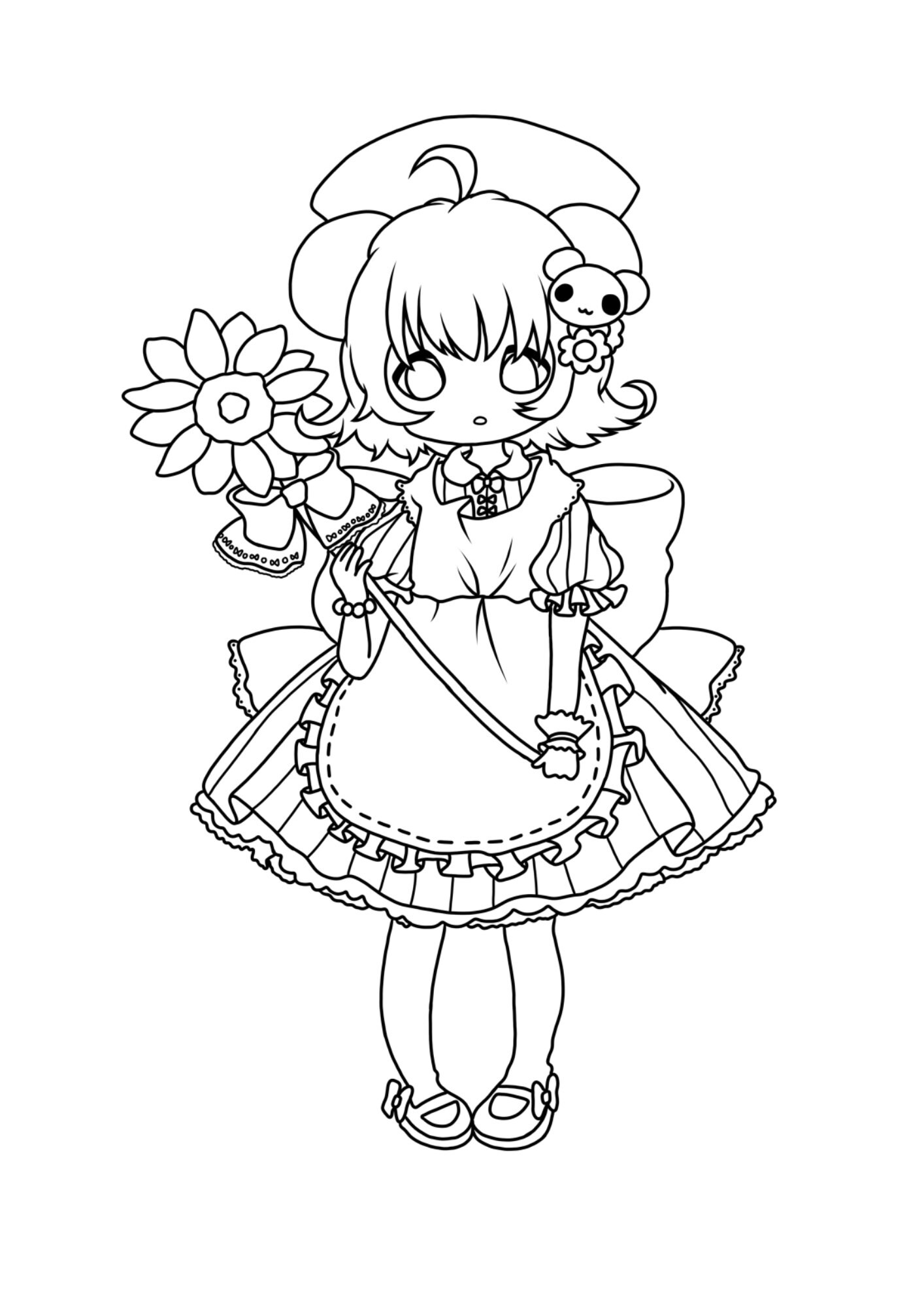 30 Chibi Girls Printable Coloring Pages, Instant Download, Cute Kawaii ...