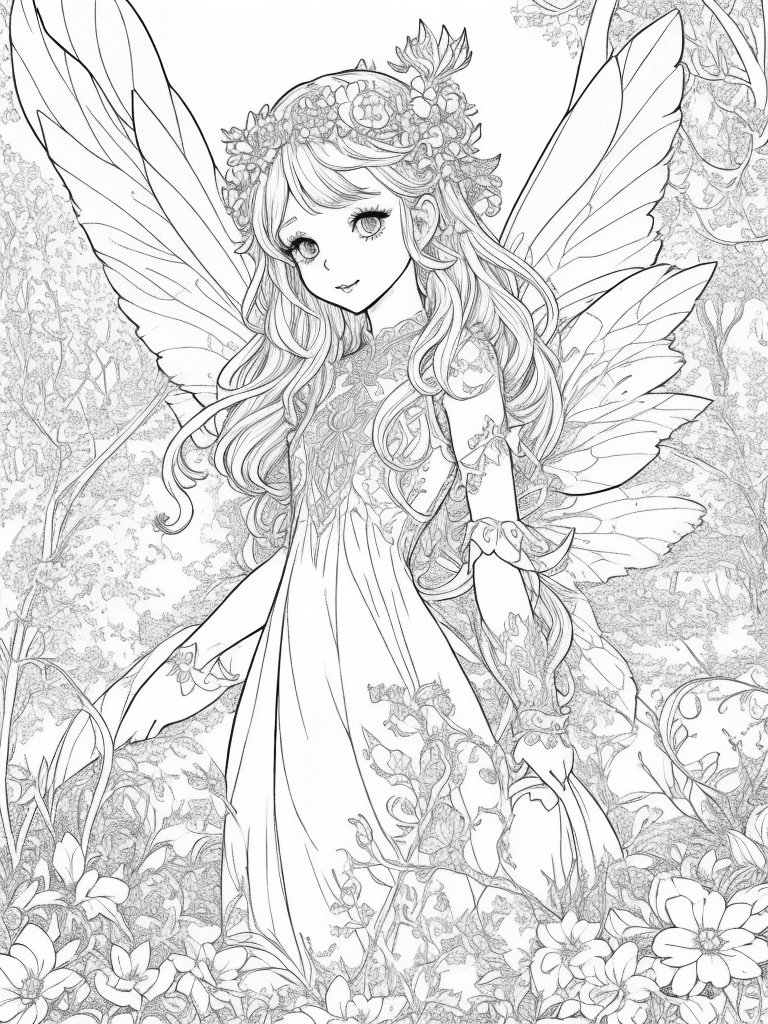 50 Enchanting Forest Fairies Printable Coloring Pages, Instant Download ...