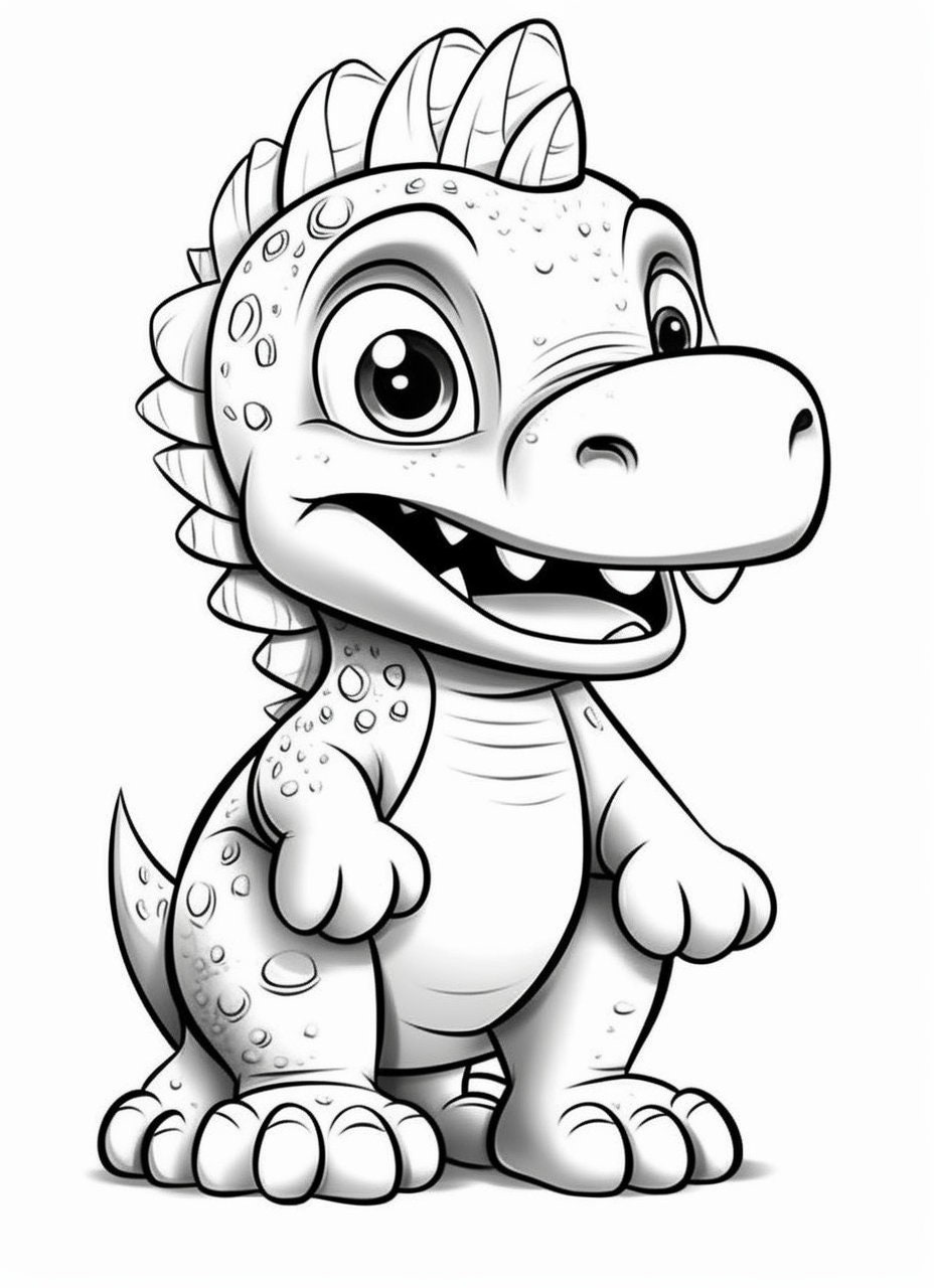 20 Cute Dinosaurs Coloring Pages, Printable, Instant Download - Etsy