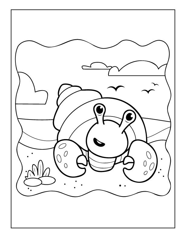 9 Cute Under the Sea Animals Coloring Pages, Instant Printable Download ...