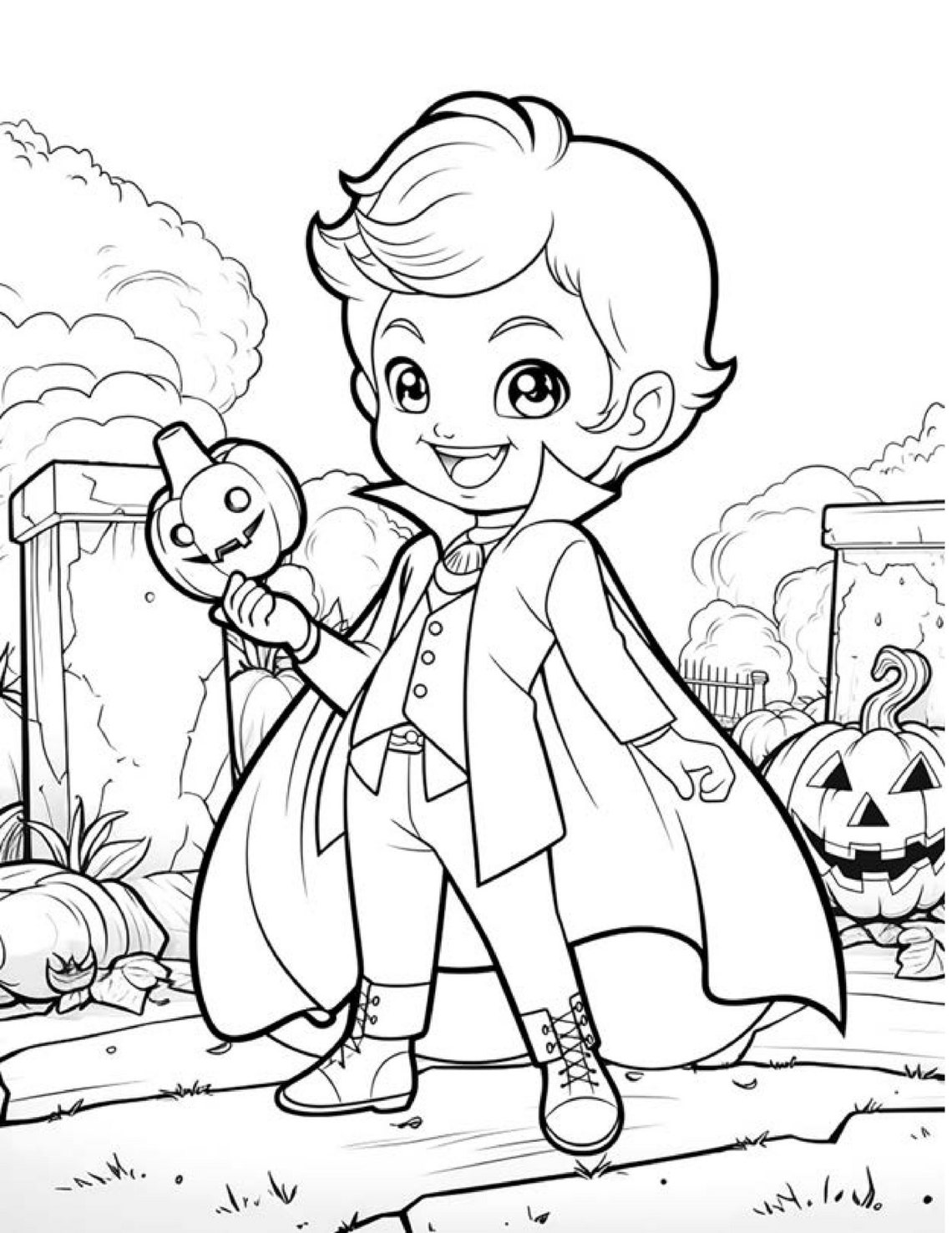 50 Cute and Creepy Halloween Coloring Pages, Instant Printable Download ...
