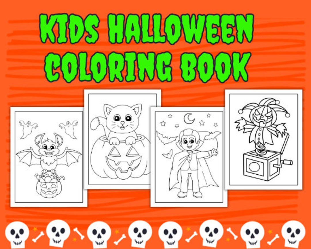 31 Kids Halloween Coloring Book, Instant Download - Etsy