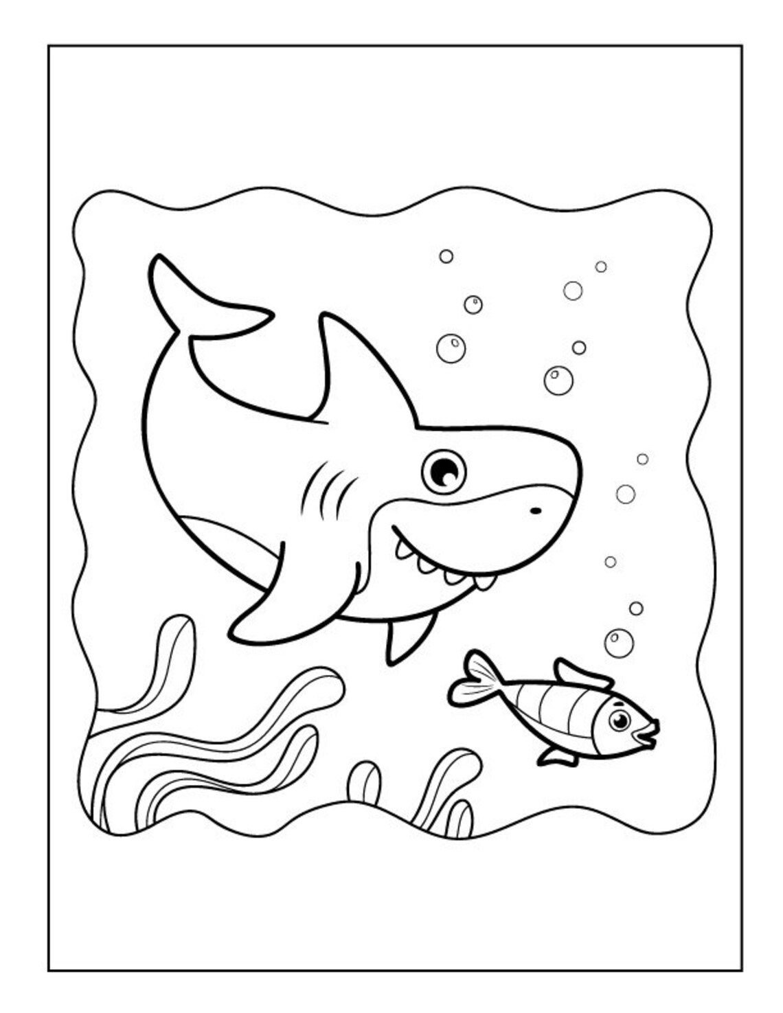 9 Cute Under the Sea Animals Coloring Pages, Instant Printable Download ...