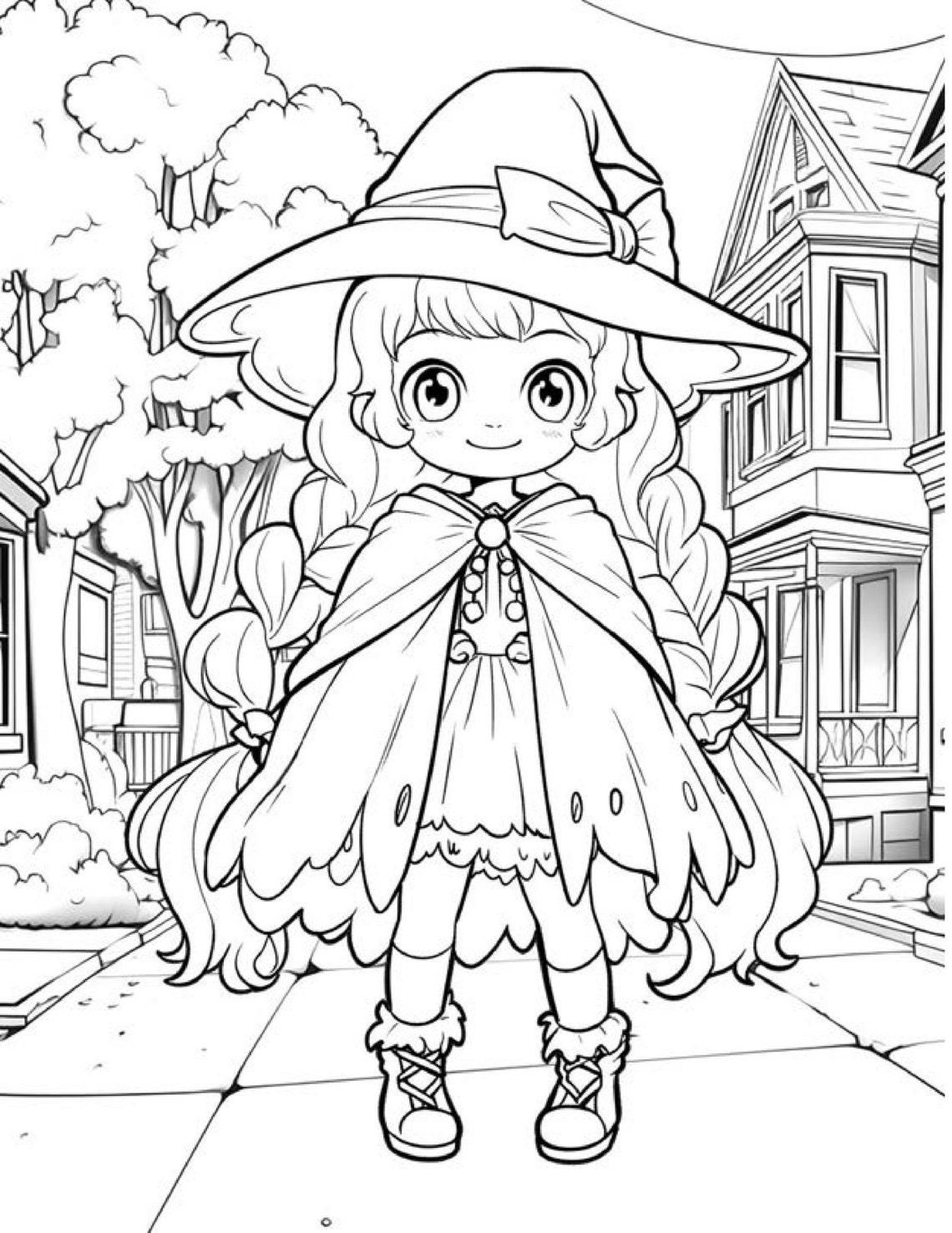 50 Cute and Creepy Halloween Coloring Pages, Instant Printable Download ...