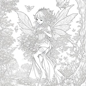50 Enchanting Forest Fairies Printable Coloring Pages, Instant Download ...