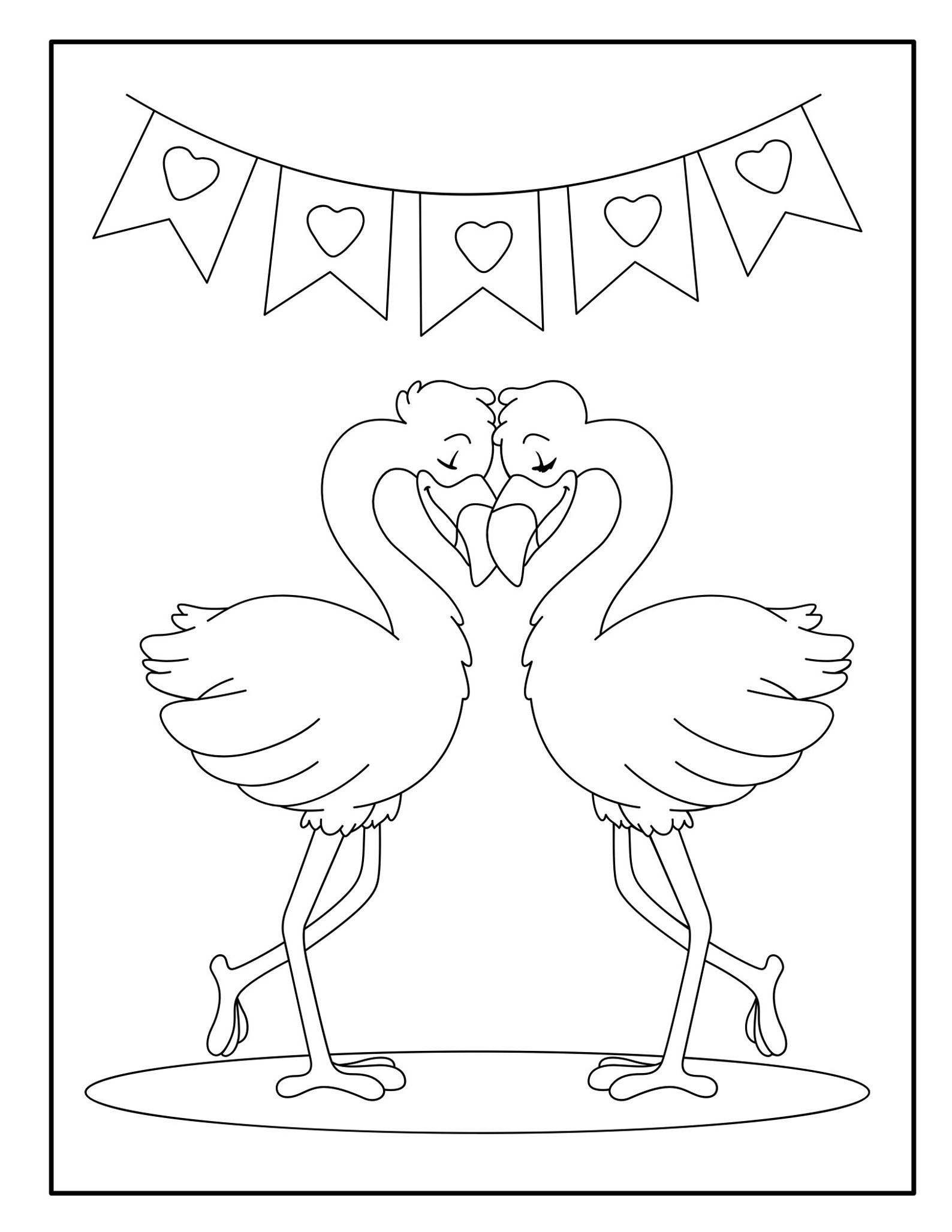 30 Cute Flamingo Coloring Pages for Children and Adults, Instant ...