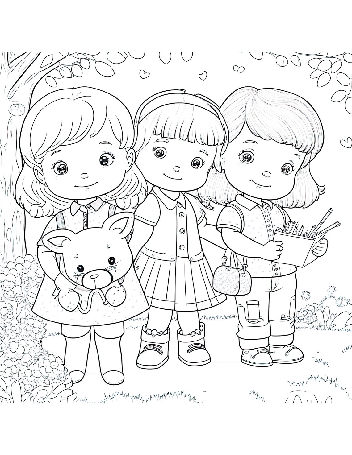23 Cute Kids Coloring Pages, Instant Download, Print at Home - Etsy