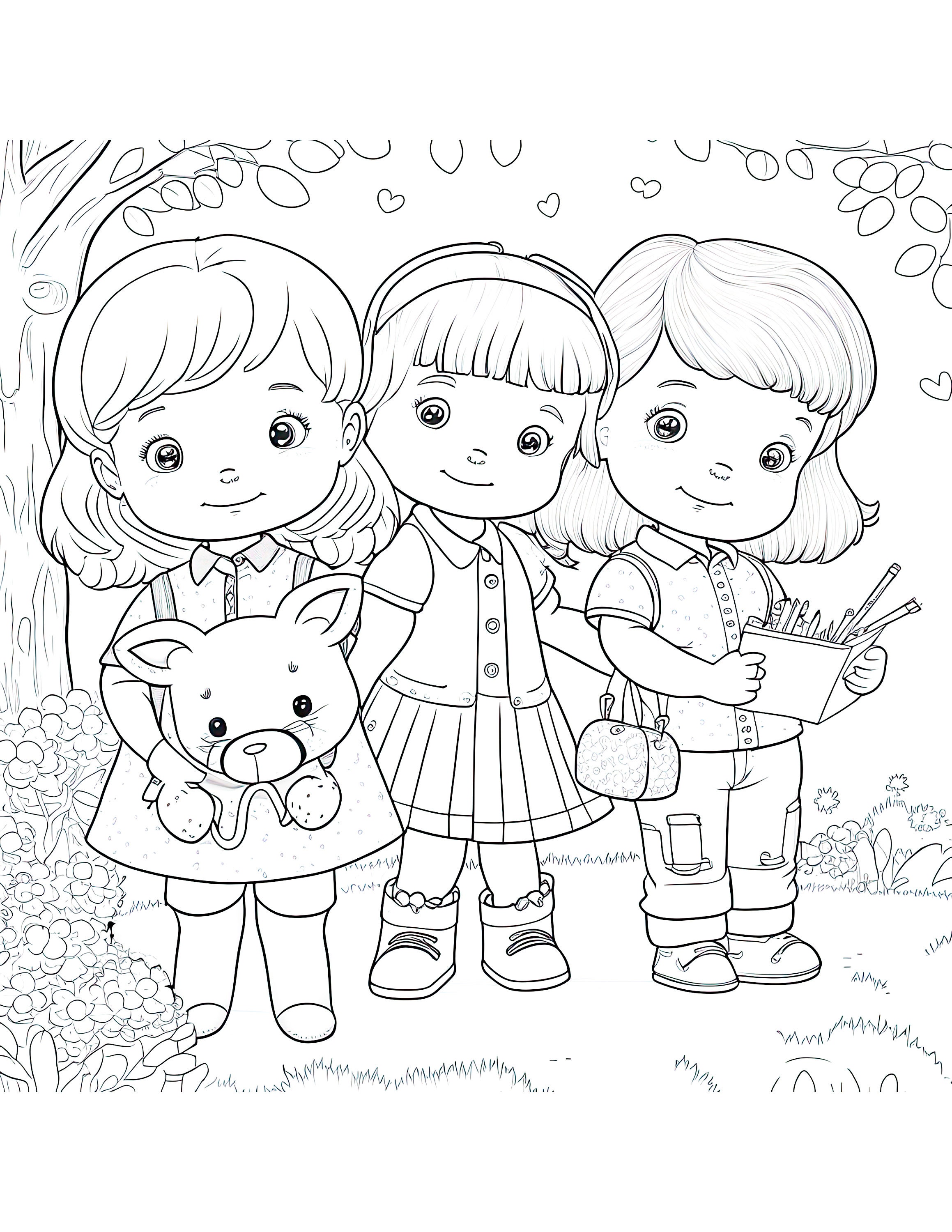 23 Cute Kids Coloring Pages, Instant Download, Print at Home - Etsy