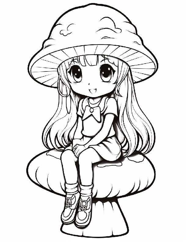 32 Cute Mushroom Kids Coloring Pages, Instant Printable Download - Etsy