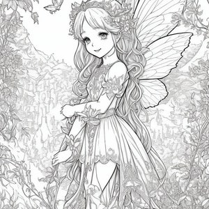 50 Enchanting Forest Fairies Printable Coloring Pages, Instant Download ...