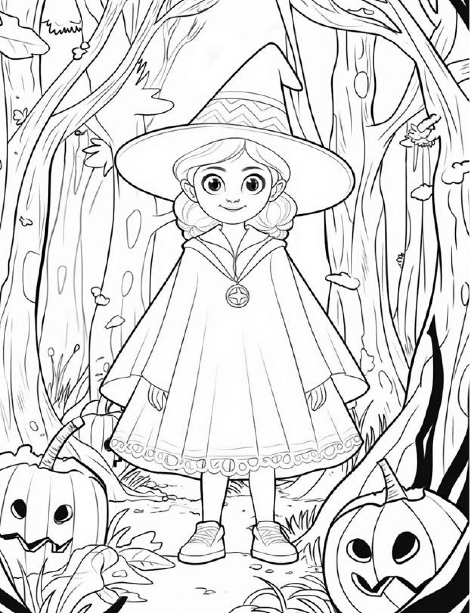 50 Cute and Creepy Halloween Coloring Pages, Instant Printable Download ...