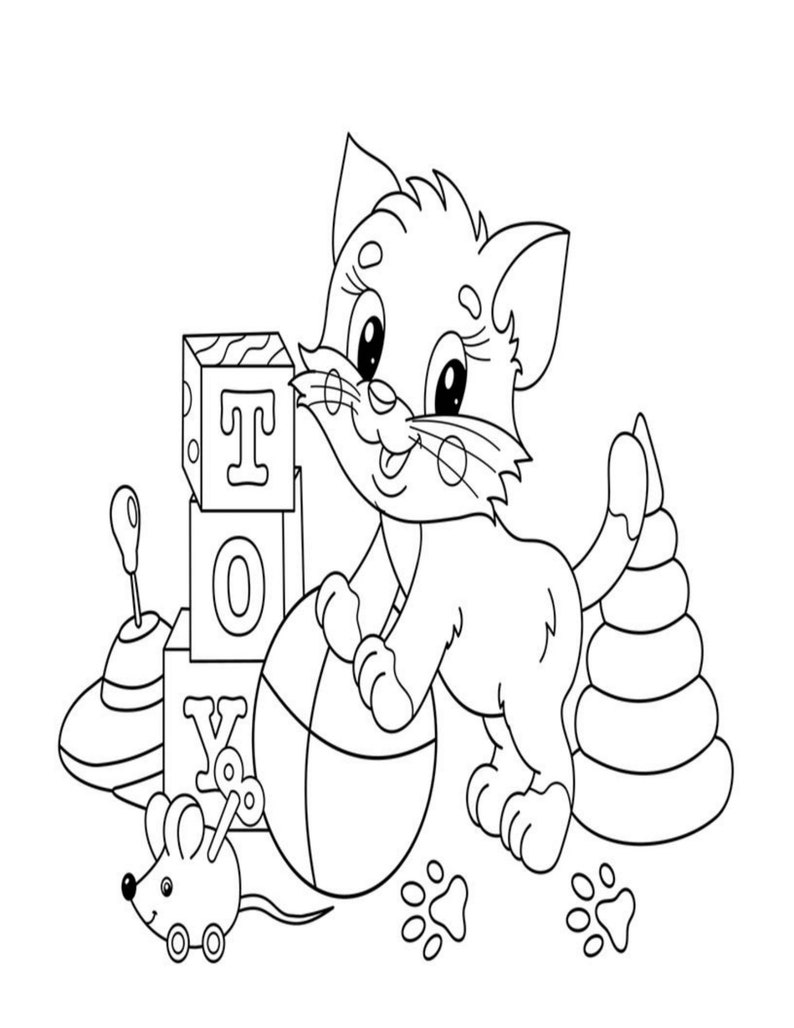 52 Cute Cats and Dogs Coloring Pages, Instant Download - Etsy