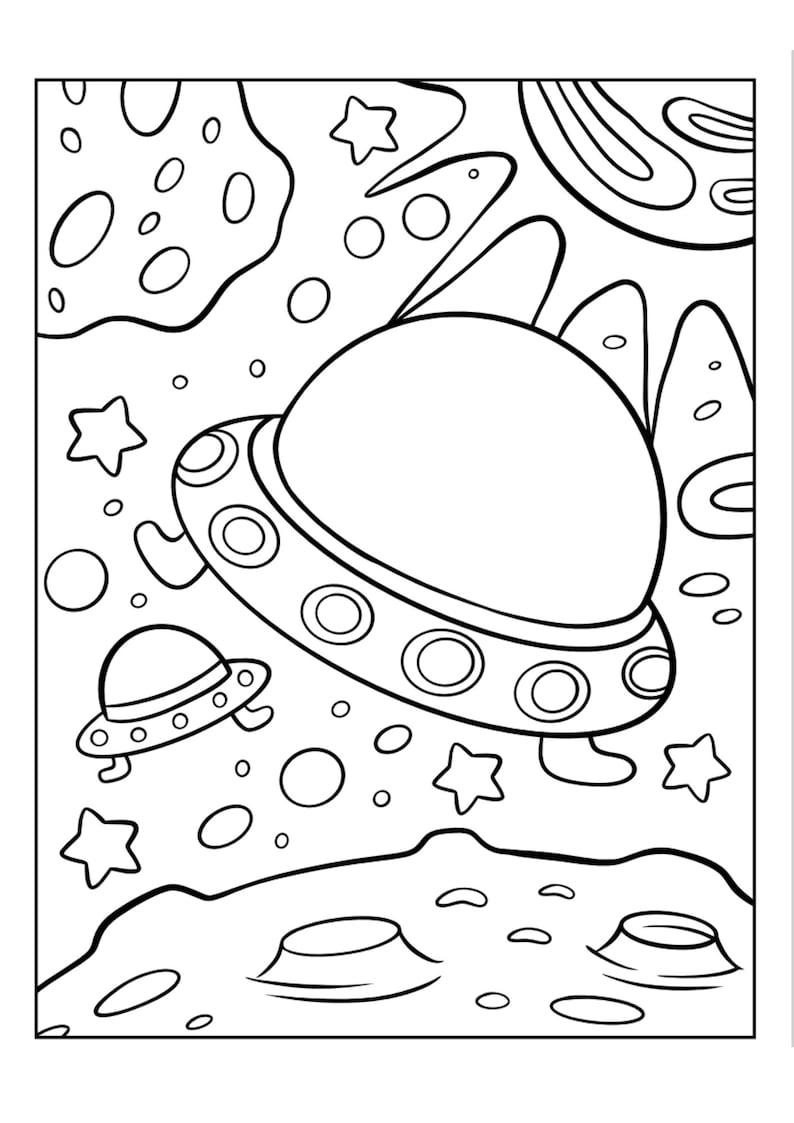 10 Outer Space Coloring Pages, Instant Printable Download - Etsy