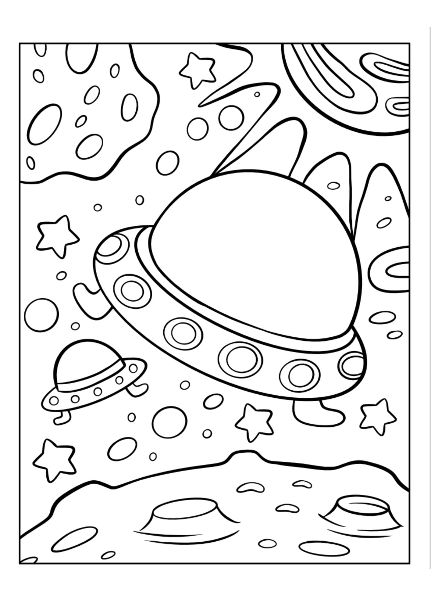10 Outer Space Coloring Pages, Instant Printable Download - Etsy