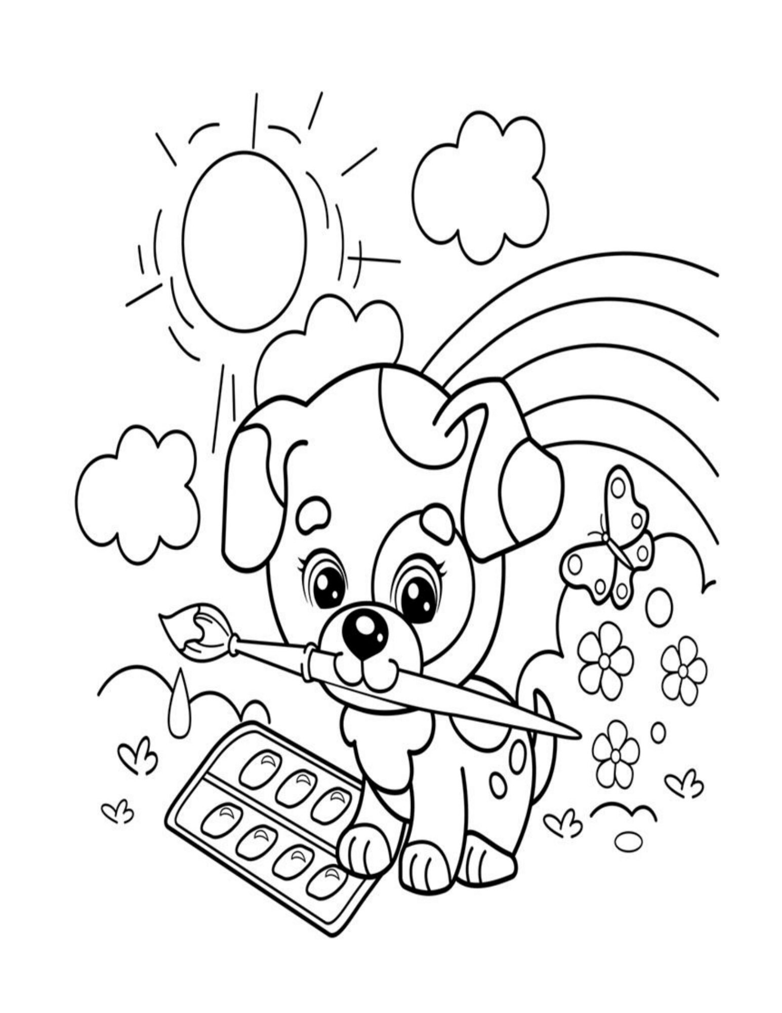 52 Cute Cats and Dogs Coloring Pages, Instant Download - Etsy