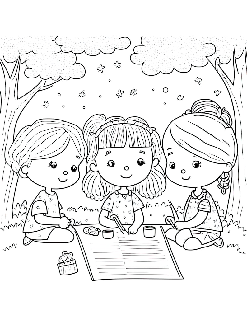 23 Cute Kids Coloring Pages, Instant Download, Print at Home - Etsy