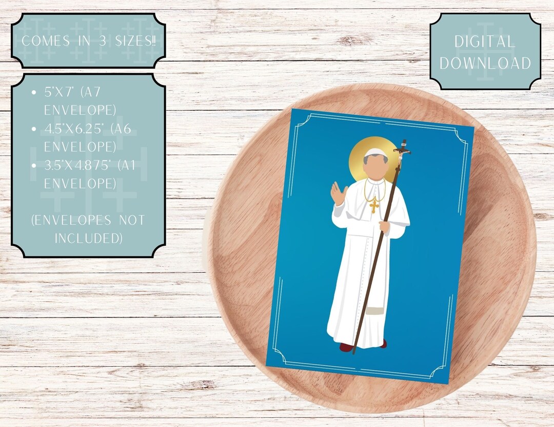 Saint John Paul II Printable / Digital Download Card in 3 Sizes - Etsy
