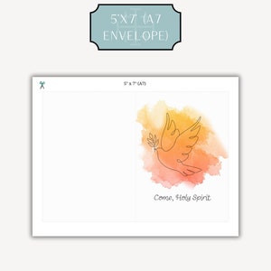 Watercolor Dove Holy Spirit Card in Orange Digital Download PRINTABLE ...
